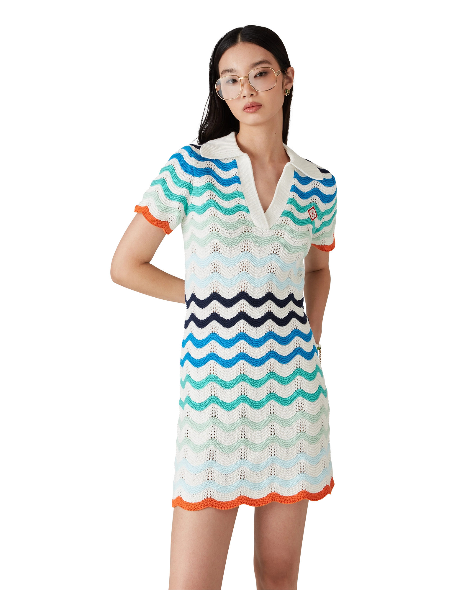 casablanca rainbow shell crochet dress Casablanca Rainbow Shell Crochet Dress