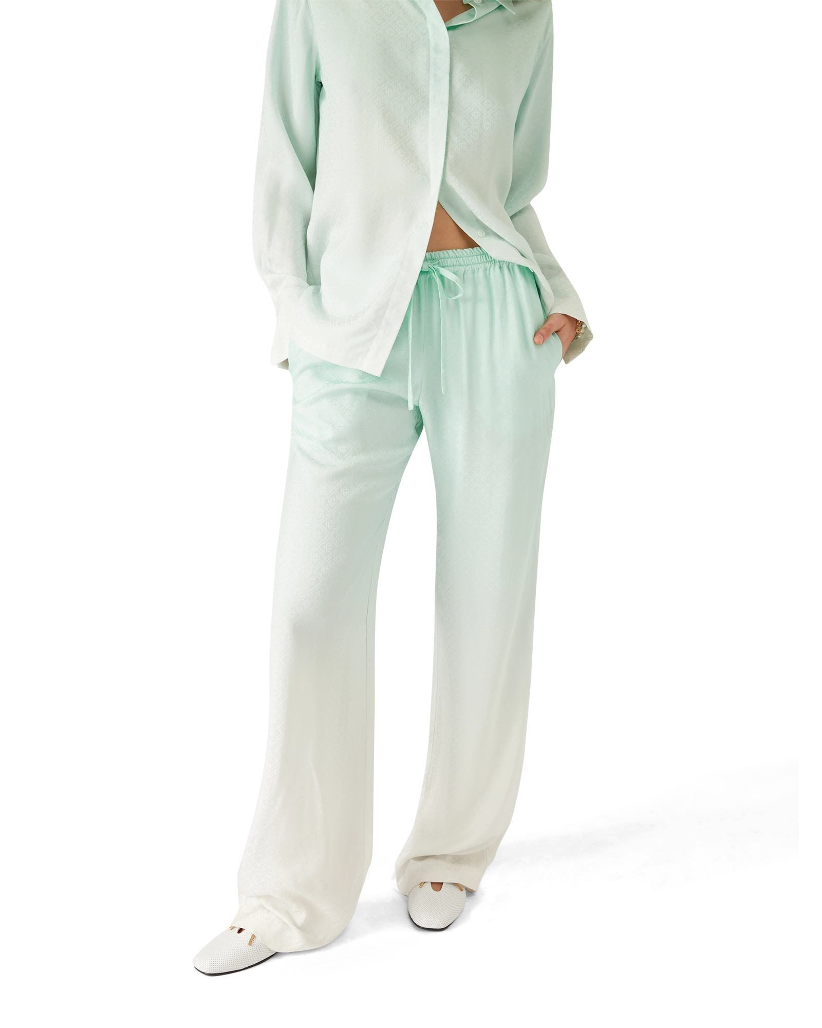 CASABLANCA Gradient Monogram Jacquard Wide Leg Trousers