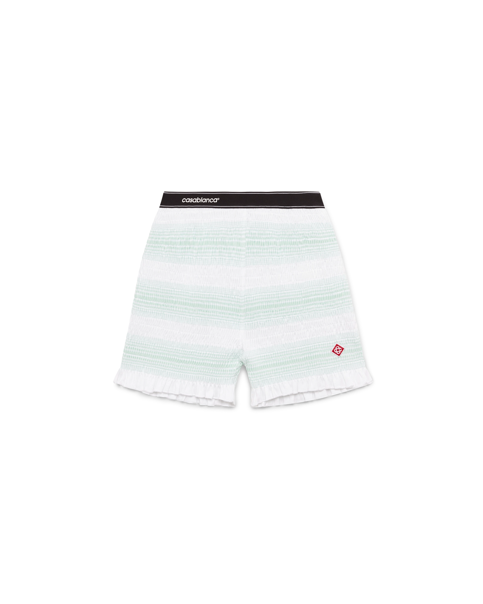 CASABLANCA Striped Shirred Cotton Shorts