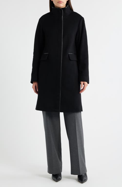 Fleurette Wool Stand Collar Car Coat Black Editorialist