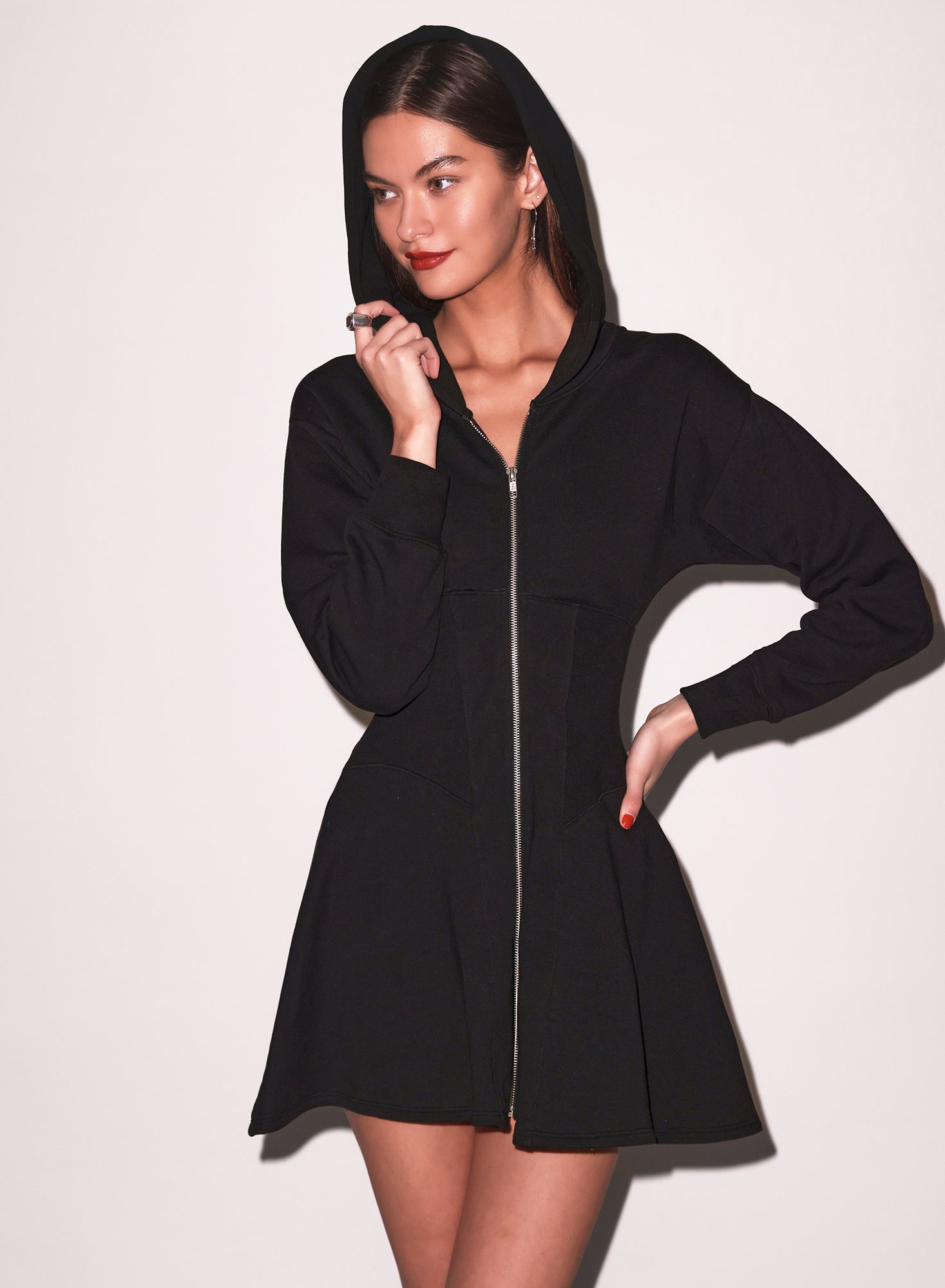 navy blue dress for baby girl Fleur du Mal | Unzip Me Hoodie Dress | M