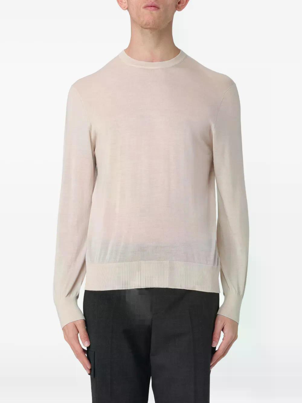 Neil Barrett Ribbed-Trim Sweater - Neutrals | Editorialist