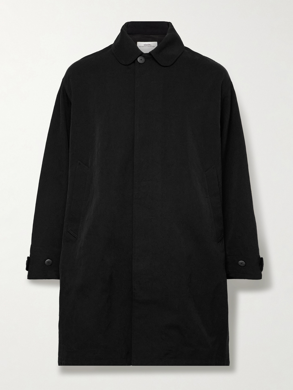 Visvim Balmat Wool And Linen-Blend Twill Coat - Black | Editorialist