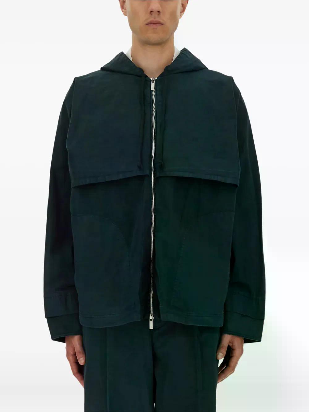 Helmut Lang Hooded Zip Jacket - Green - 41% Off | Editorialist
