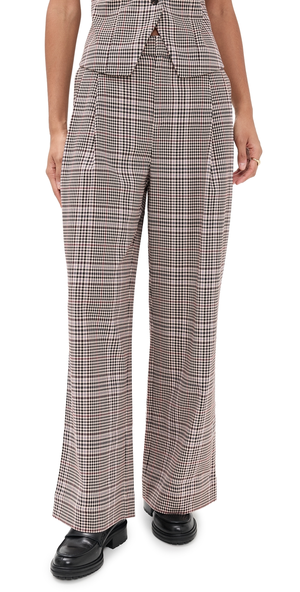 Le Bop Reese Pleated Pants - Tan Plaid | Editorialist