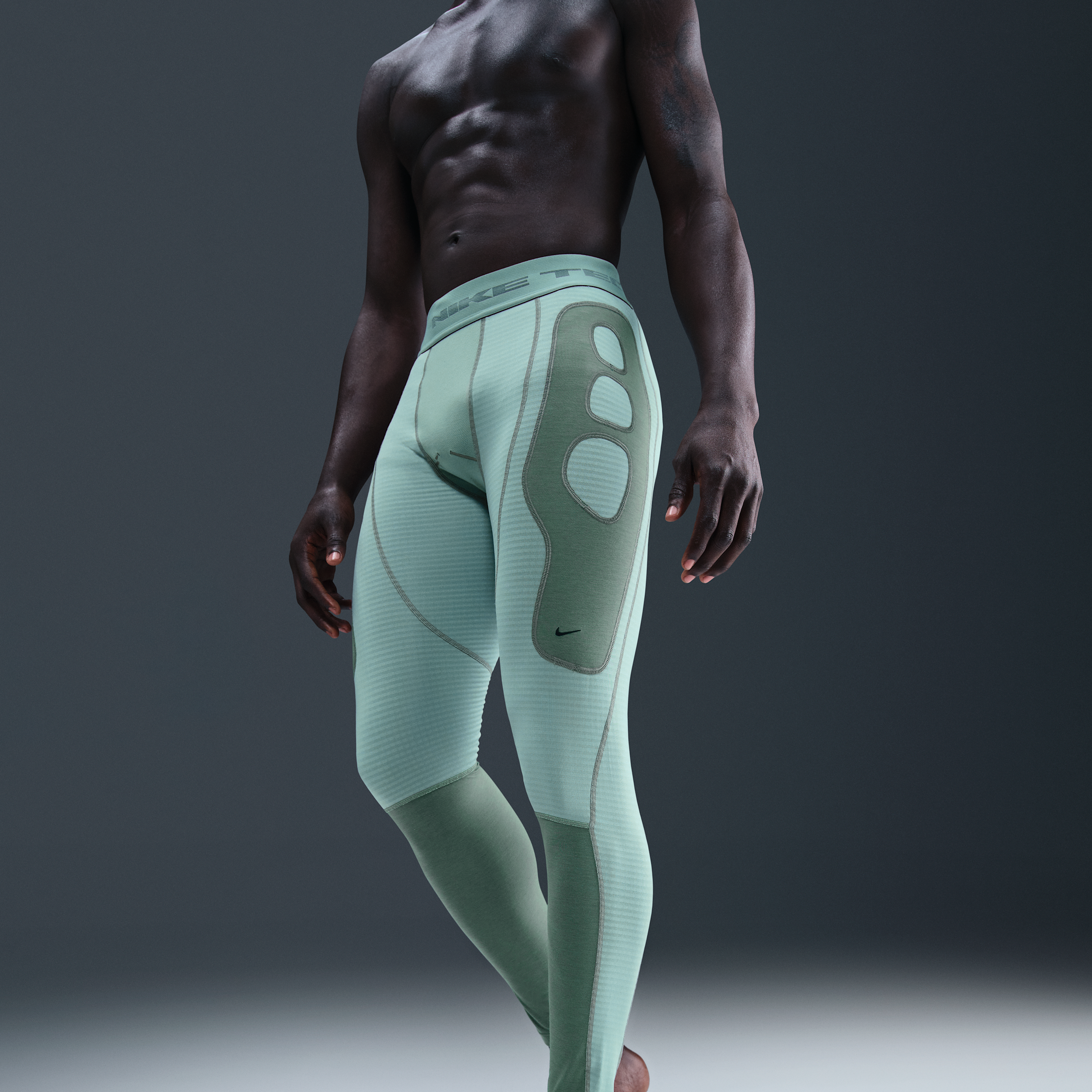 Nike Tech Therma-Fit Base Layer Tights In Green - 39% Off