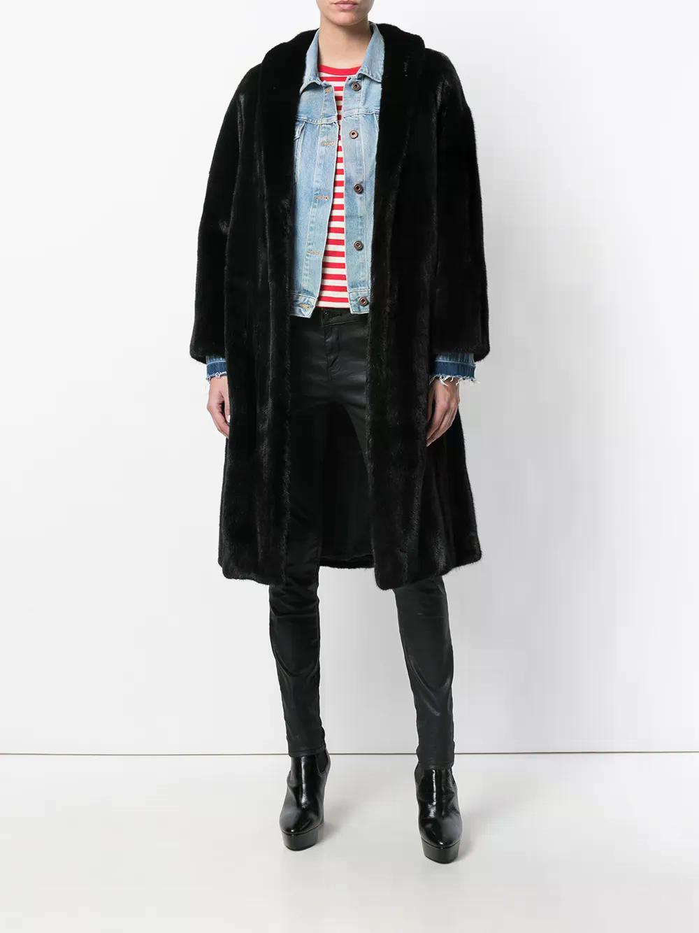 LISKA Fur Detail Coat