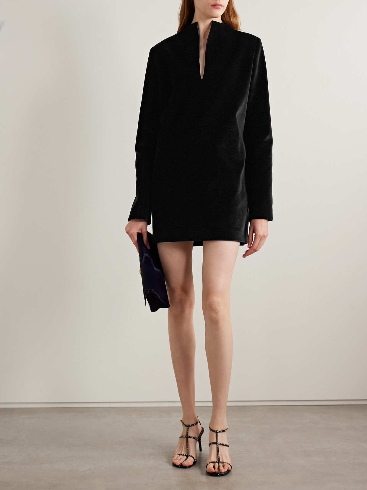 KHAITE Aleena Velvet Mini Dress