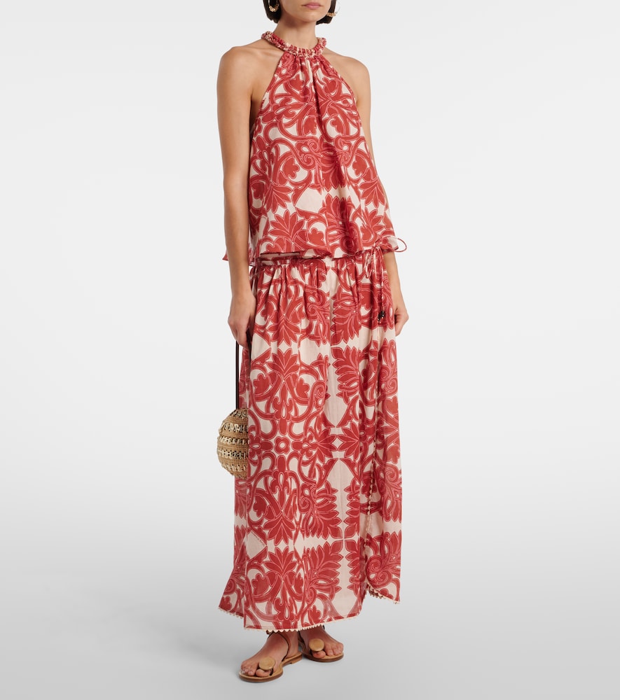 POUPETTE ST BARTH Carla Printed Cotton Maxi Skirt