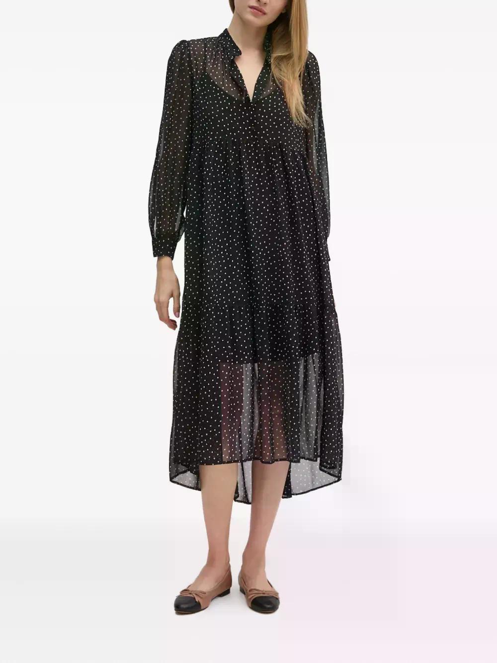 SISLEY Polka-Dot Midi Dress