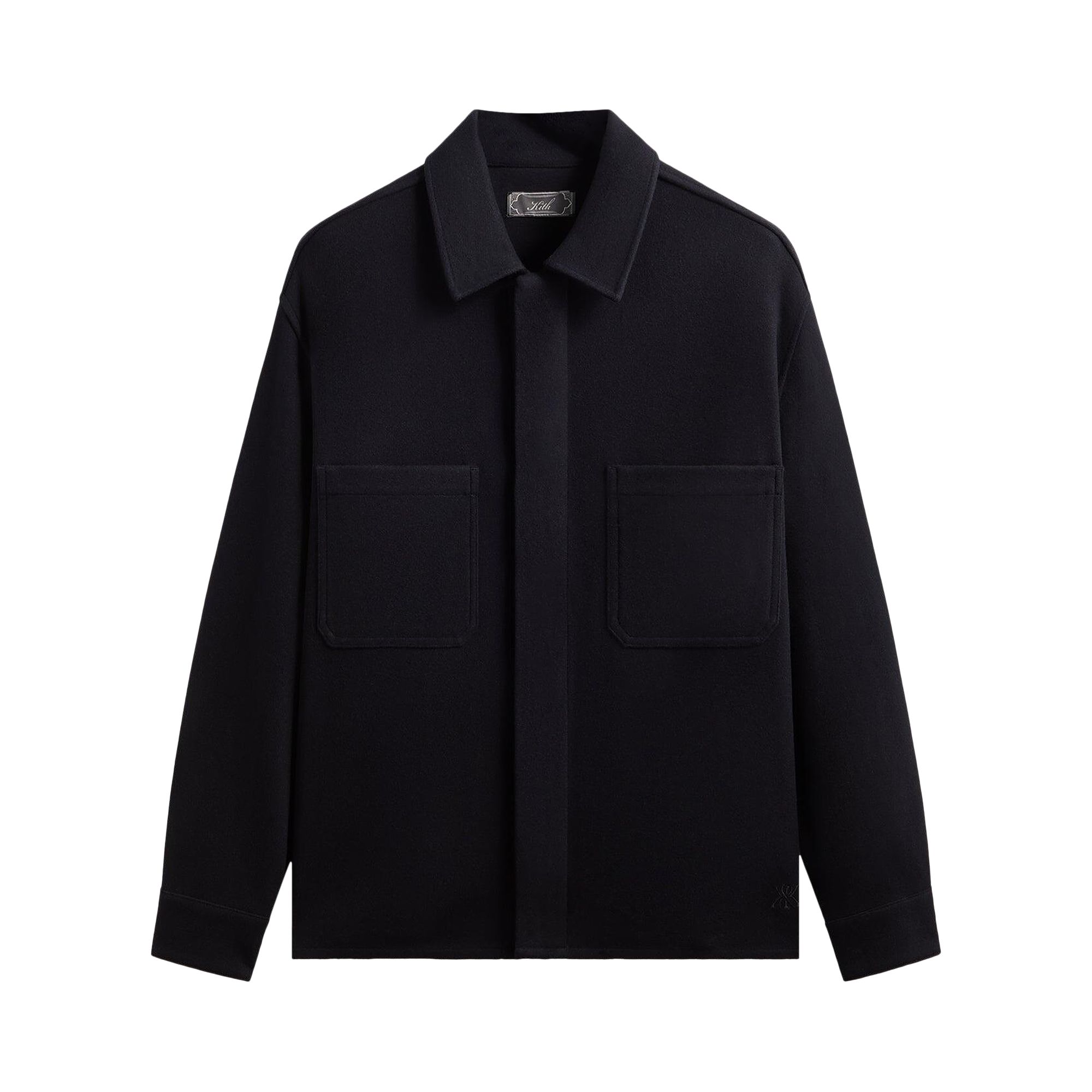 トップス KITH Felted Jersey Ace Buttondown S Kith Felted Jersey Ace Shirt - Black | Editorialist