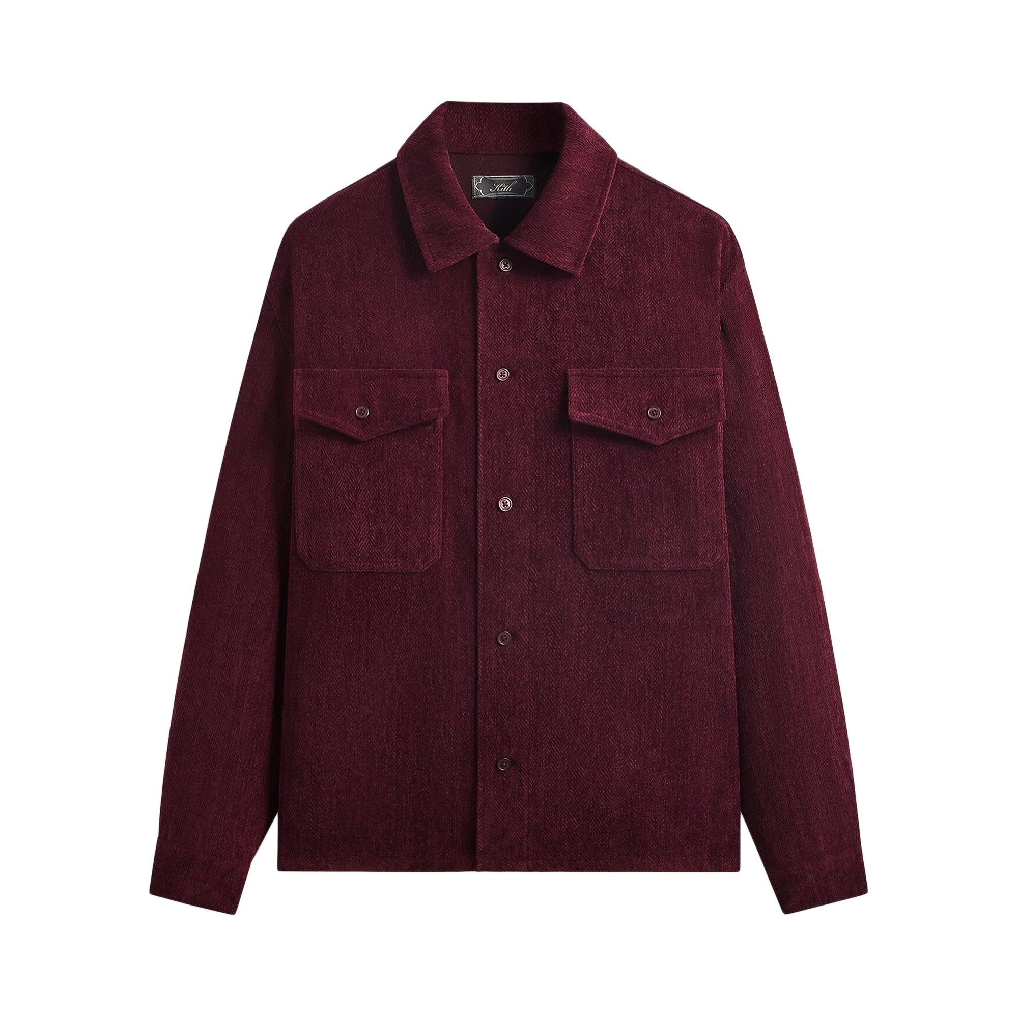 Kith Herringbone Velour Henson Buttondown - Red | Editorialist