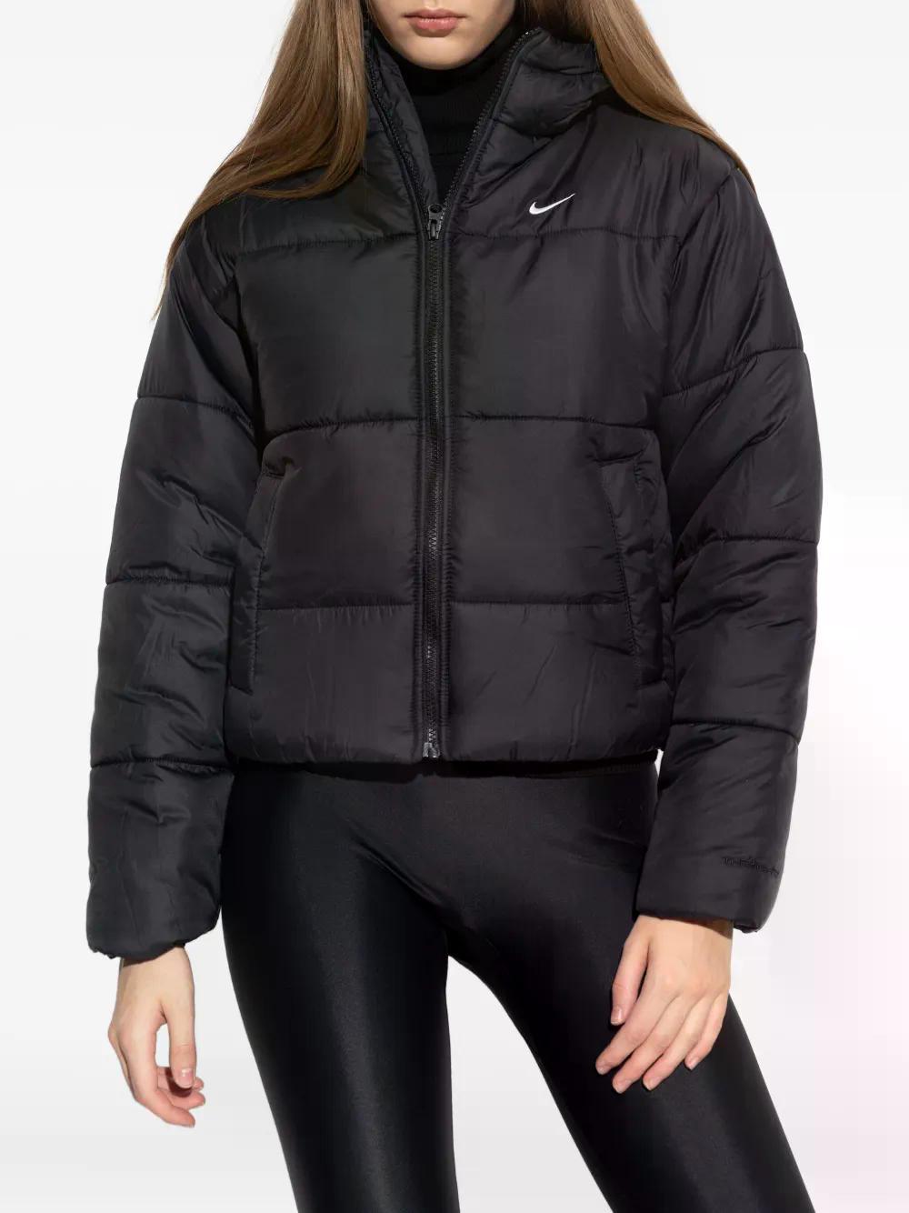 nike quilted zip front hooded jacket