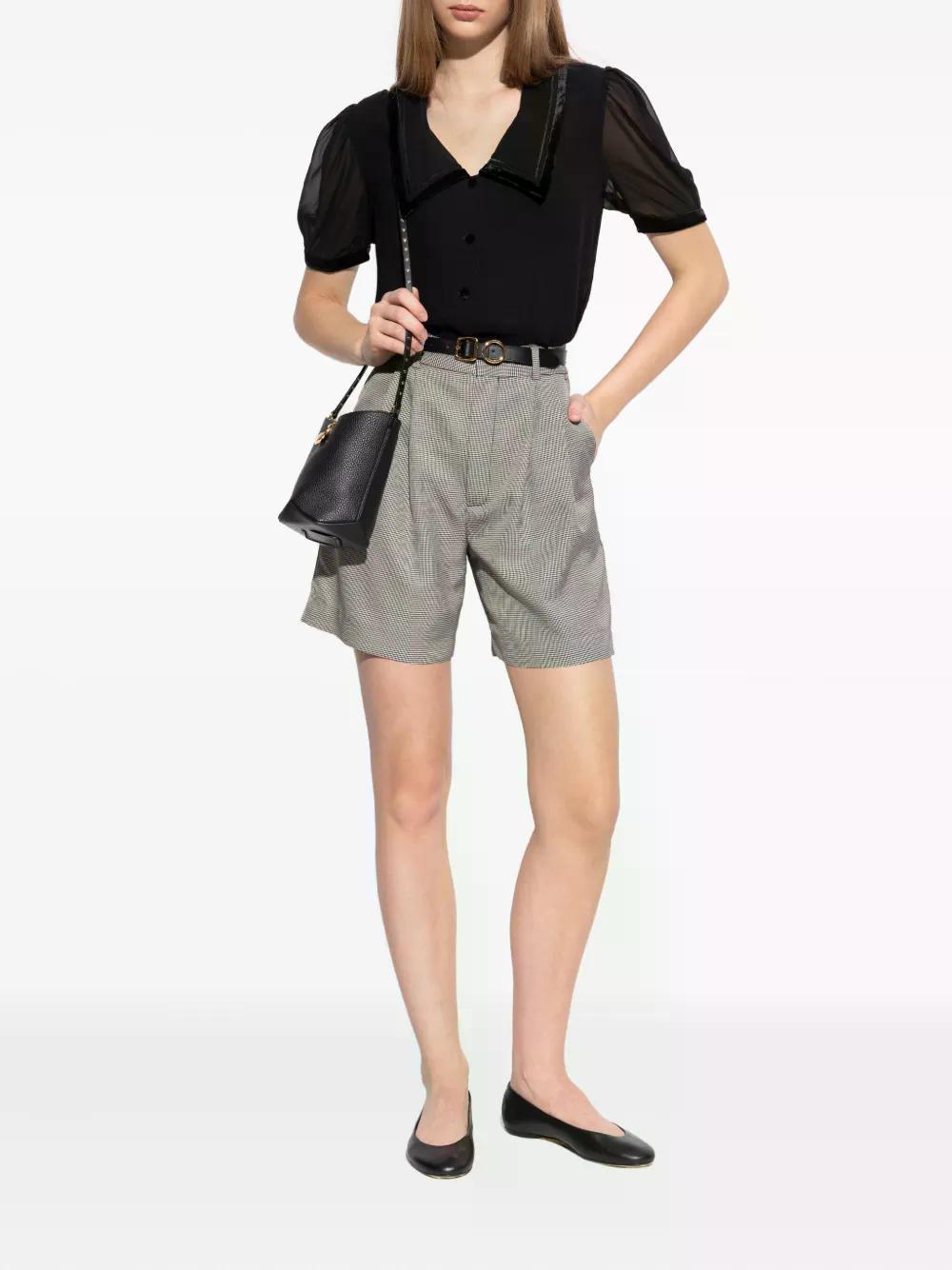 FRAME Velvet-Trim Blouse