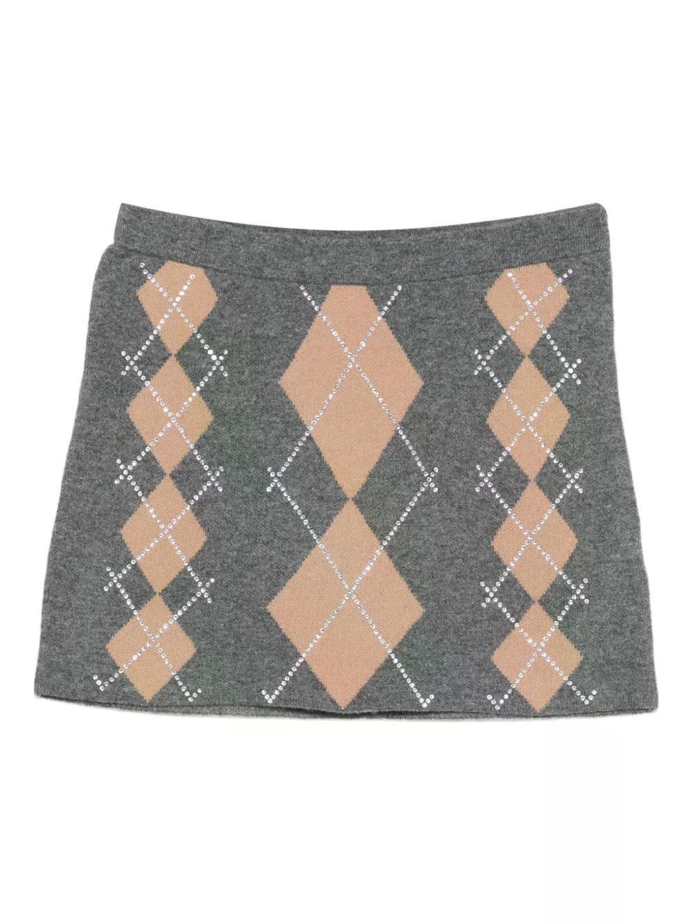 RETROFETE Cecilie Argyle-Pattern Mini Skirt