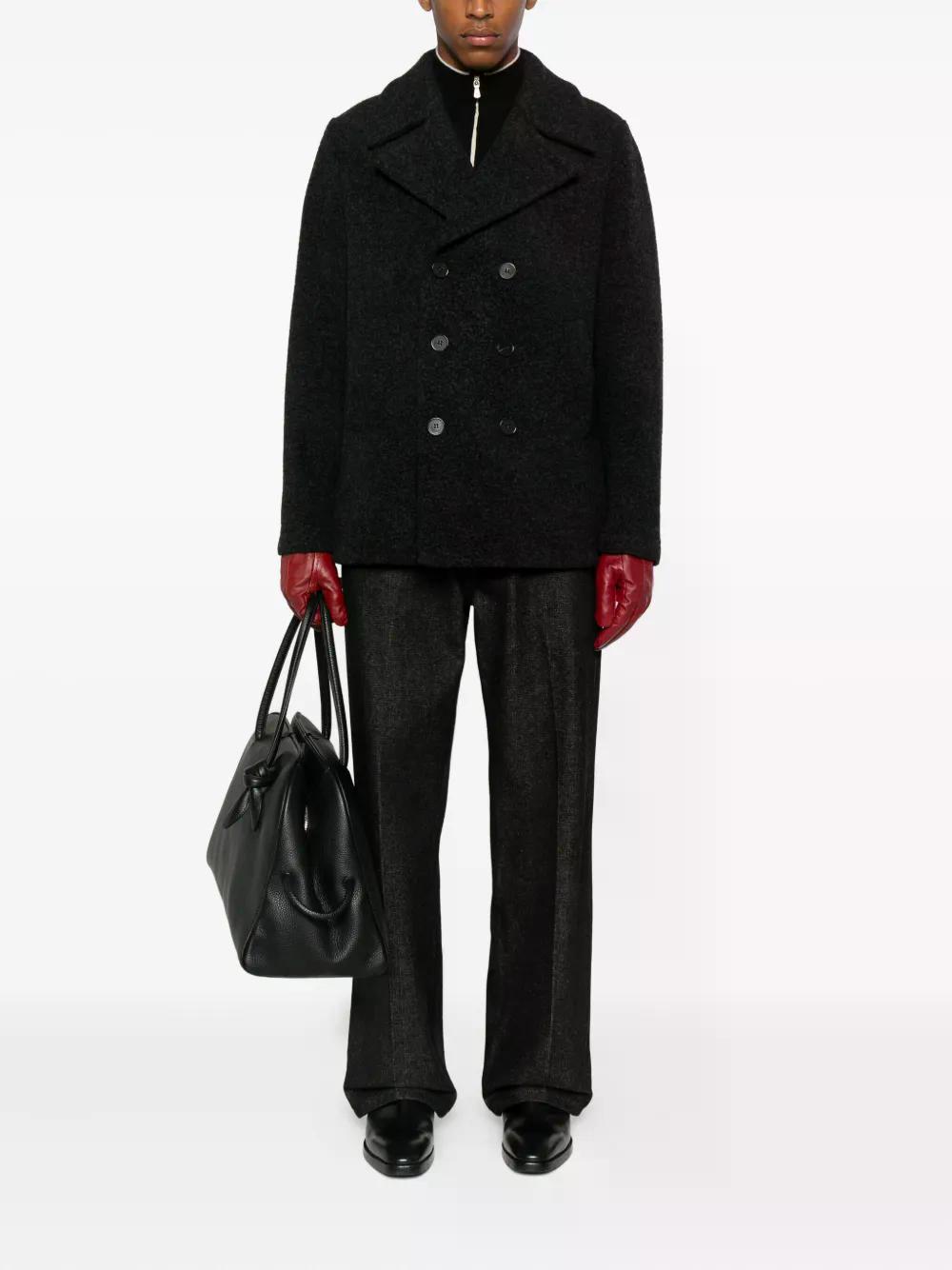 HARRIS WHARF LONDON Double-Breasted Wool Pea Coat