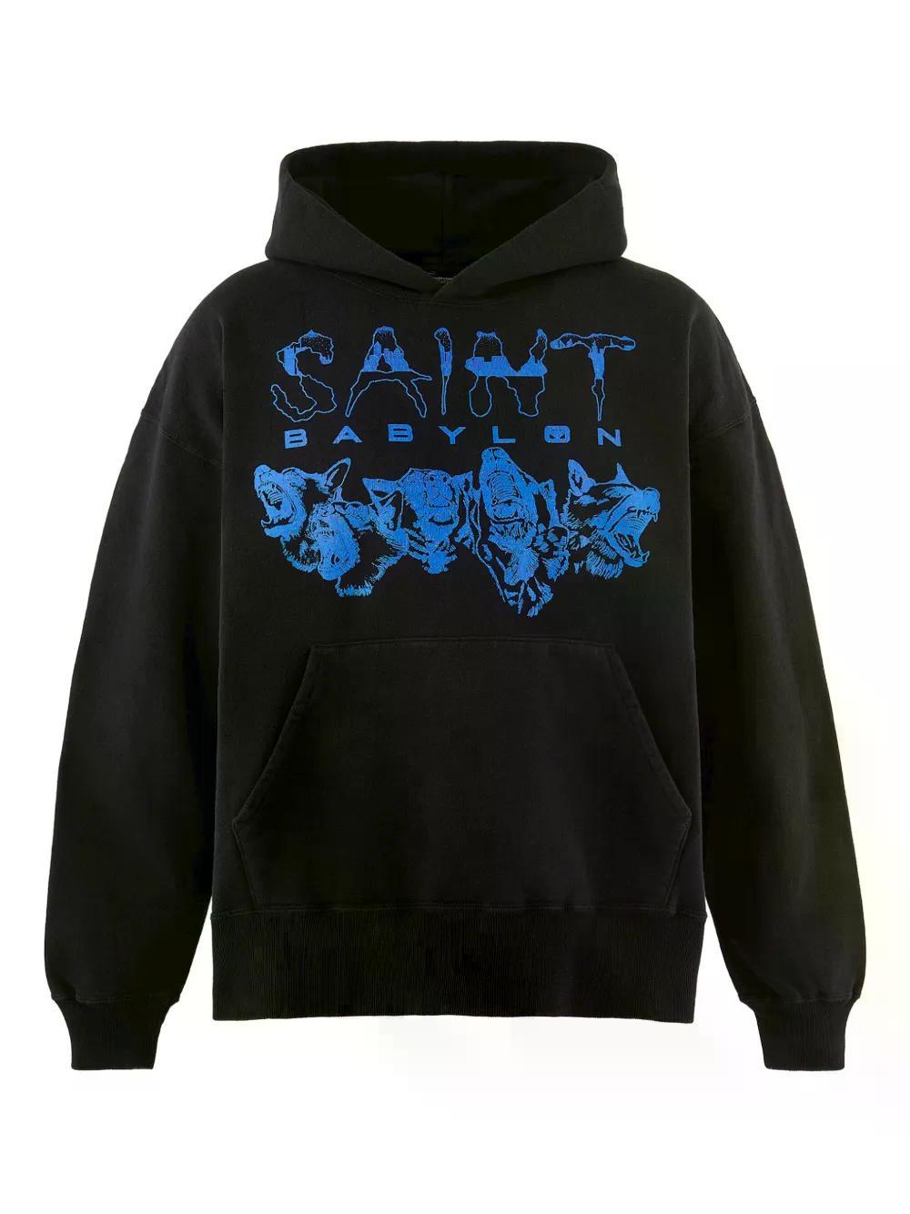 Saint Mxxxxxx X Babylon Saint Babylon Hoodie In Black - 50% Off