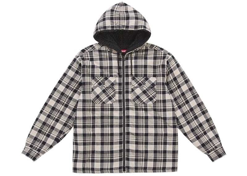 Supreme X Dickies Lined Zip Up Hooded Flannel Shirt - Black