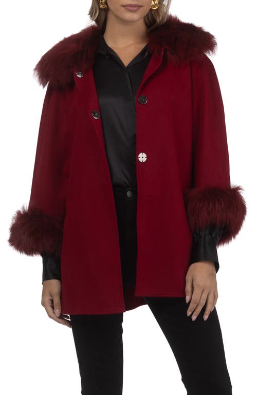 GORSKI Wool Cape with Shearling Collar and Cuffs