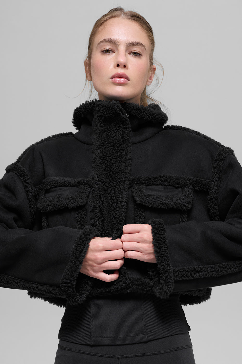 ALO ALO Faux Shearling Cropped Jacket
