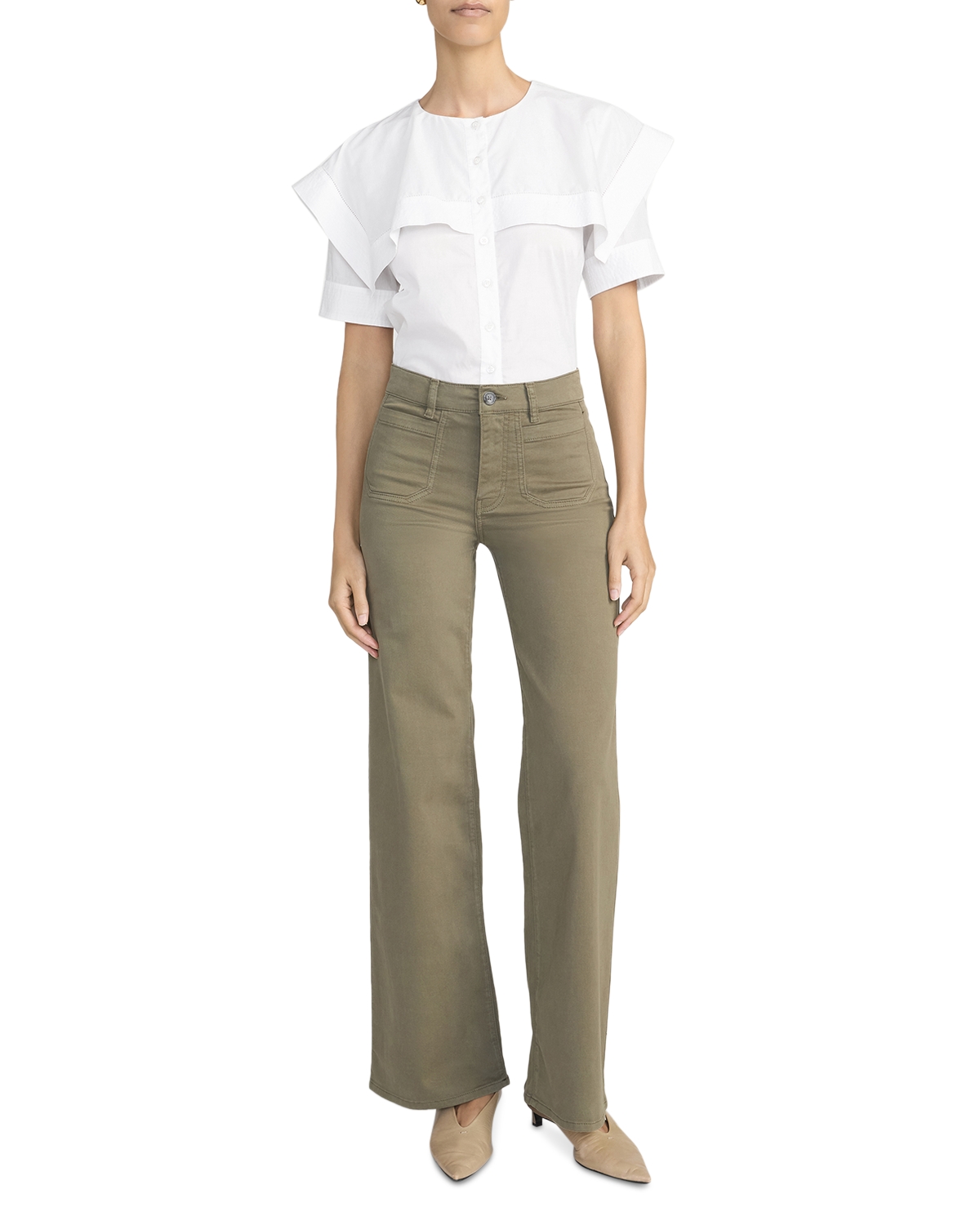 FRAME Le Slim High Rise Palazzo Jeans