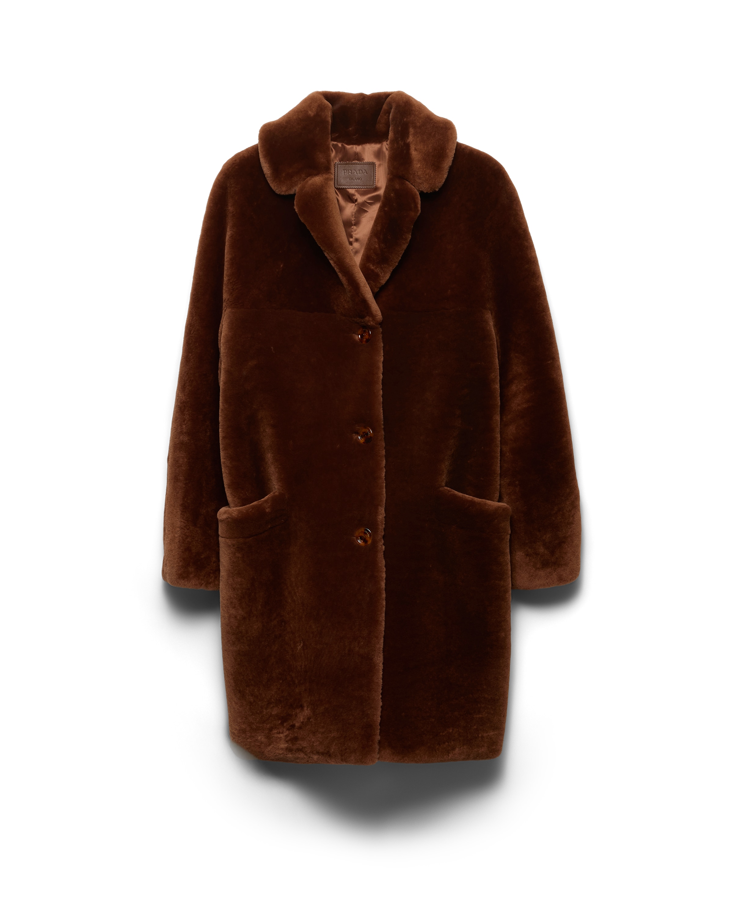 Prada Shearling Coat - Brown | Editorialist