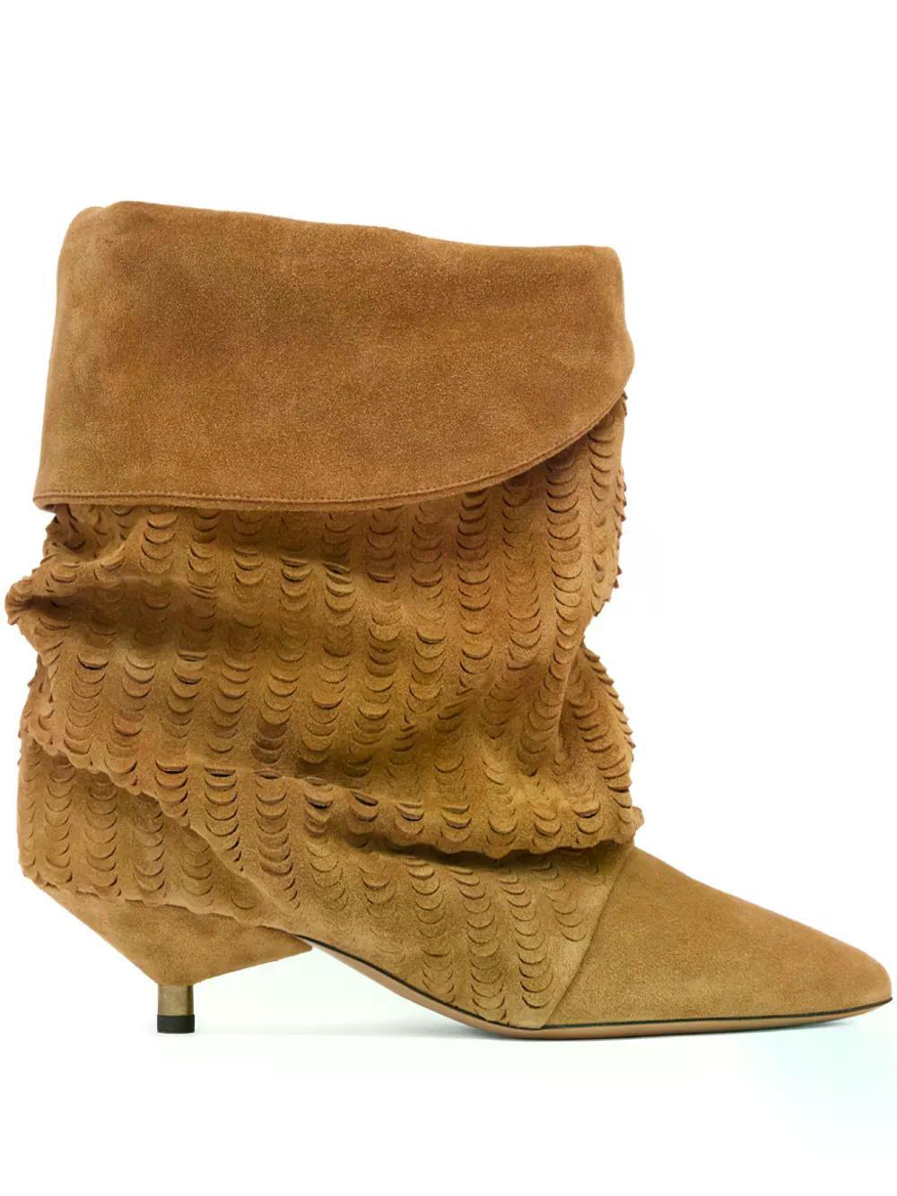 Isabel Marant 45mm Edrik Embossed Boots - Brown | Editorialist
