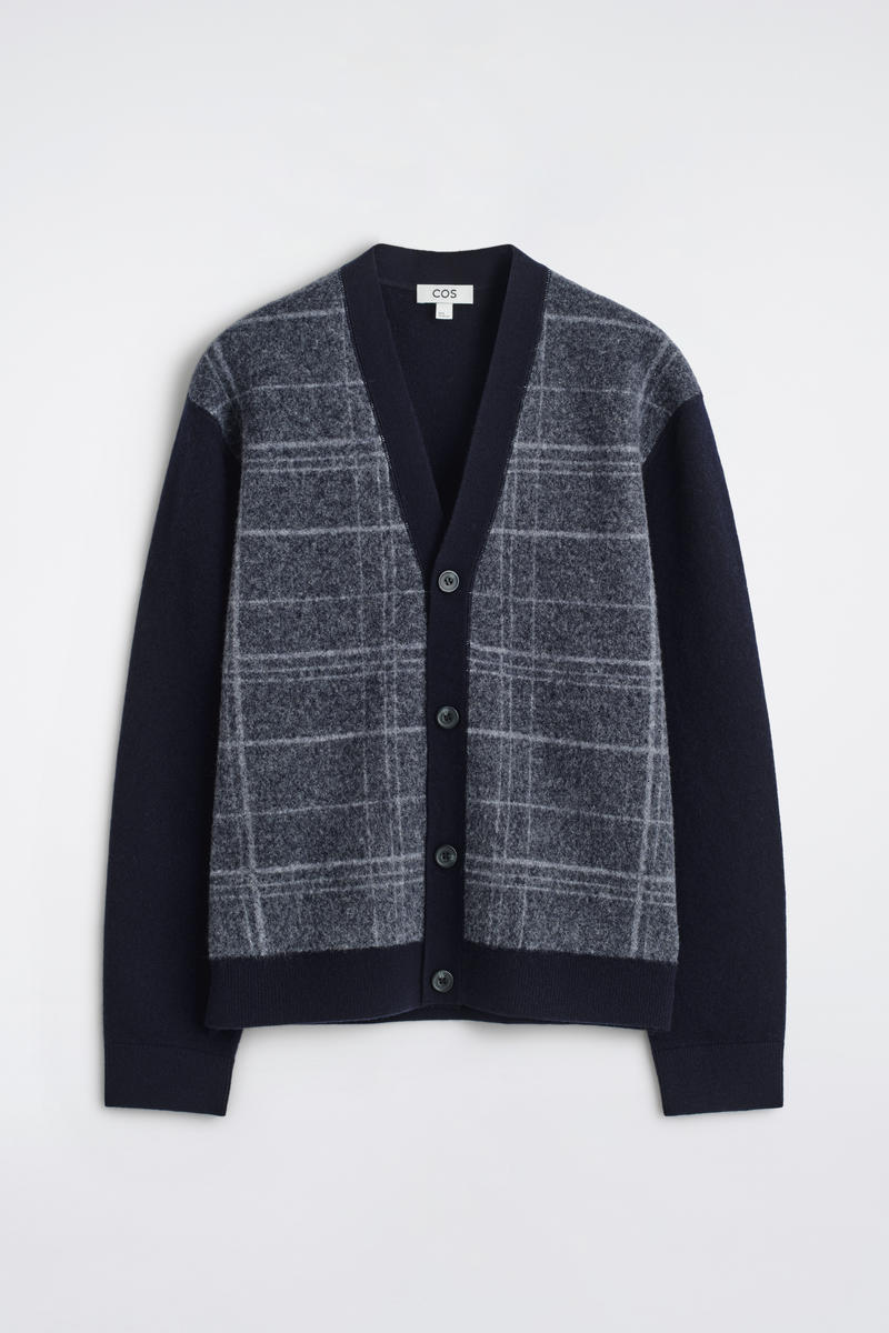 Cos Collared Wool-Bouclé Cardigan In Blue - 50% Off | Editorialist