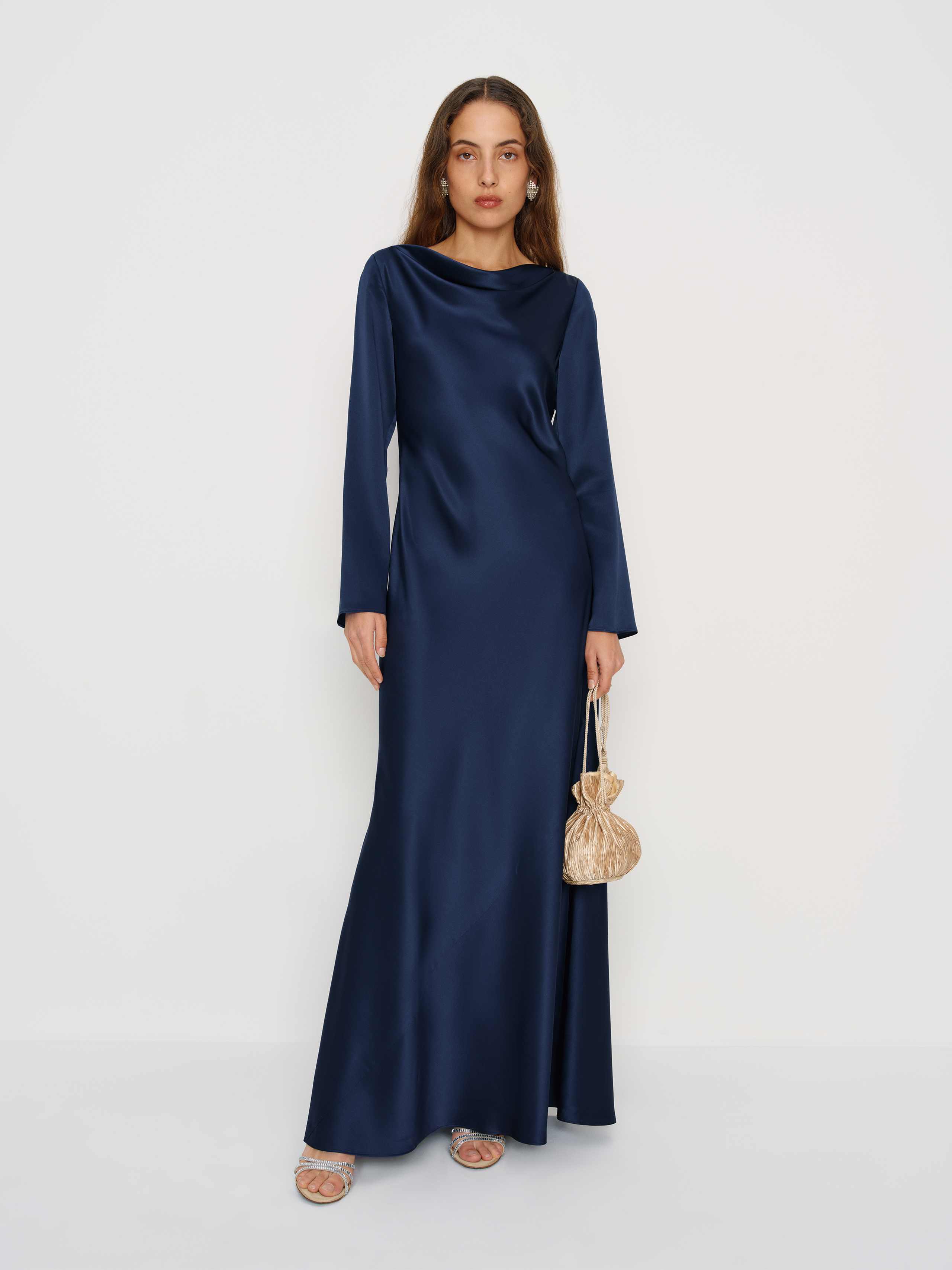 Reformation Pike Silk Maxi Dress - Blue | Editorialist