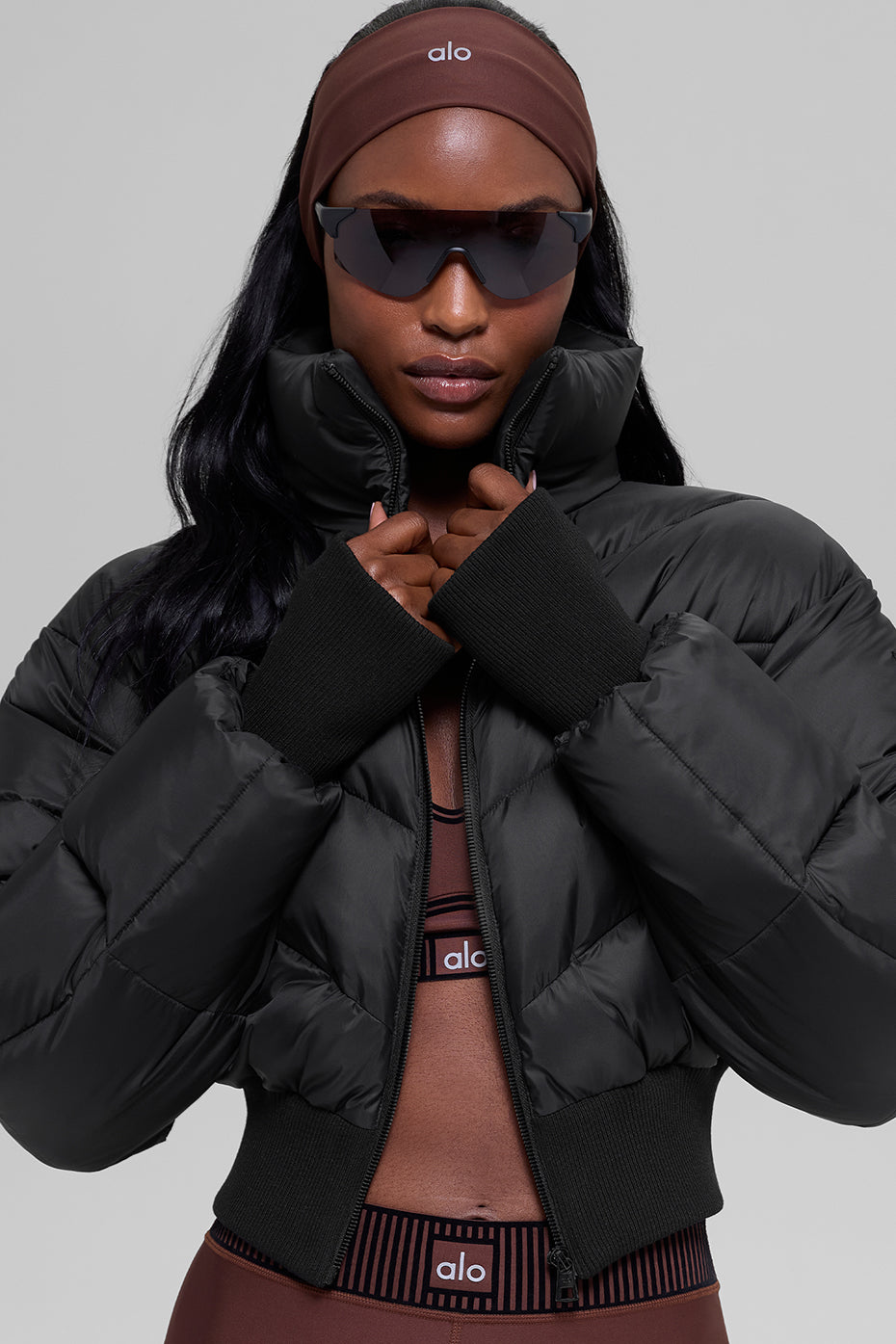 Alo Yoga Cropped Puffer Jacket - Black | Editorialist