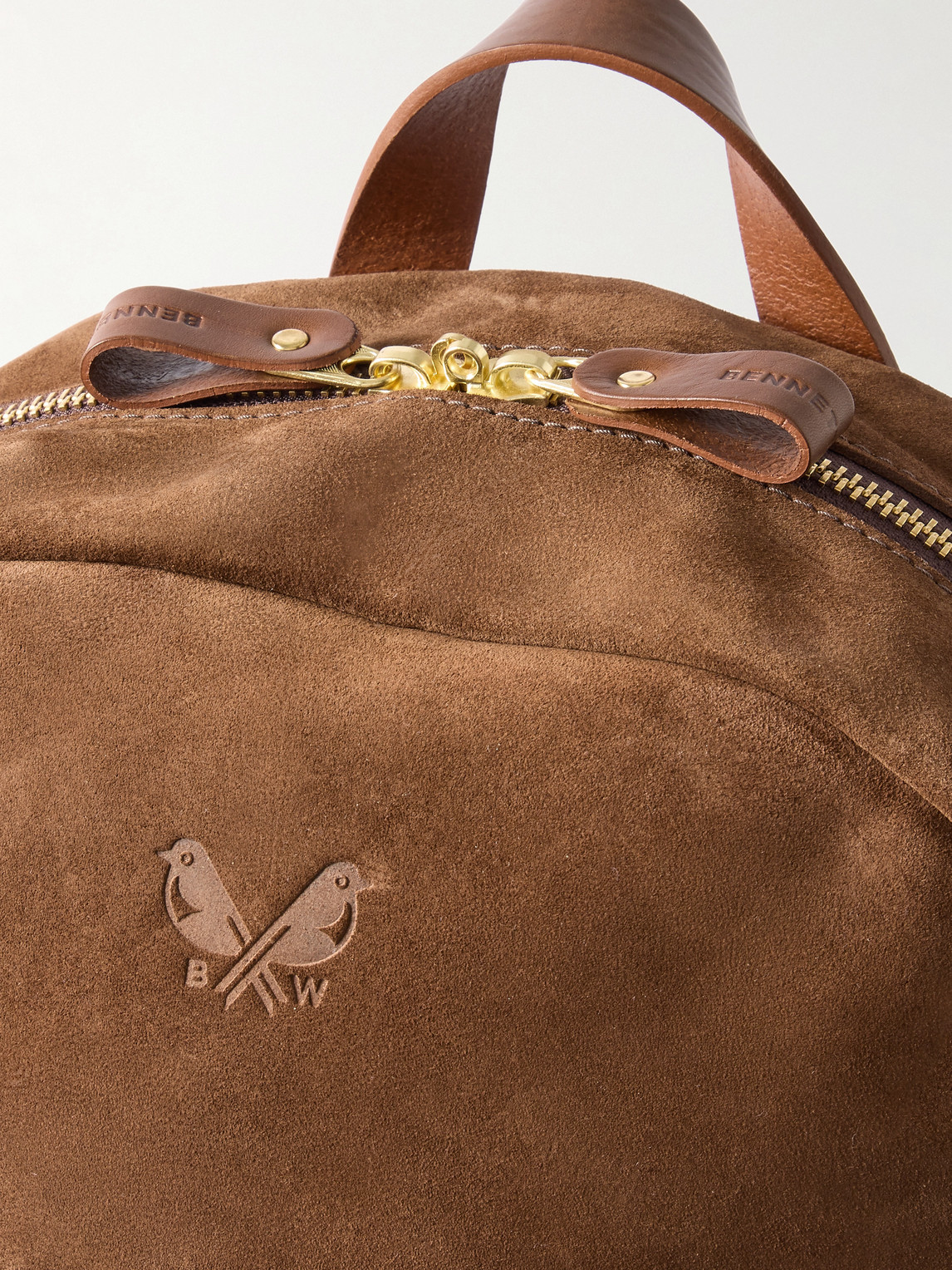 Ralph Lauren Leather-Trimmed Roughout Suede Backpack - Brown