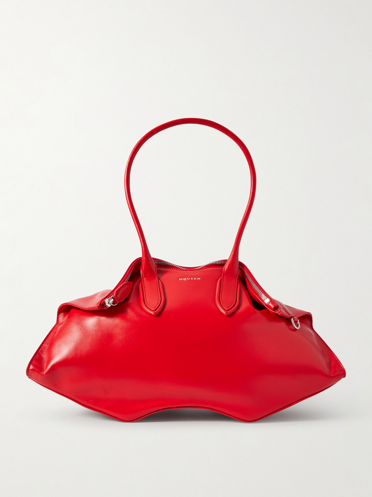 Alexander Mcqueen Manta Leather Shoulder Bag - Red | Editorialist