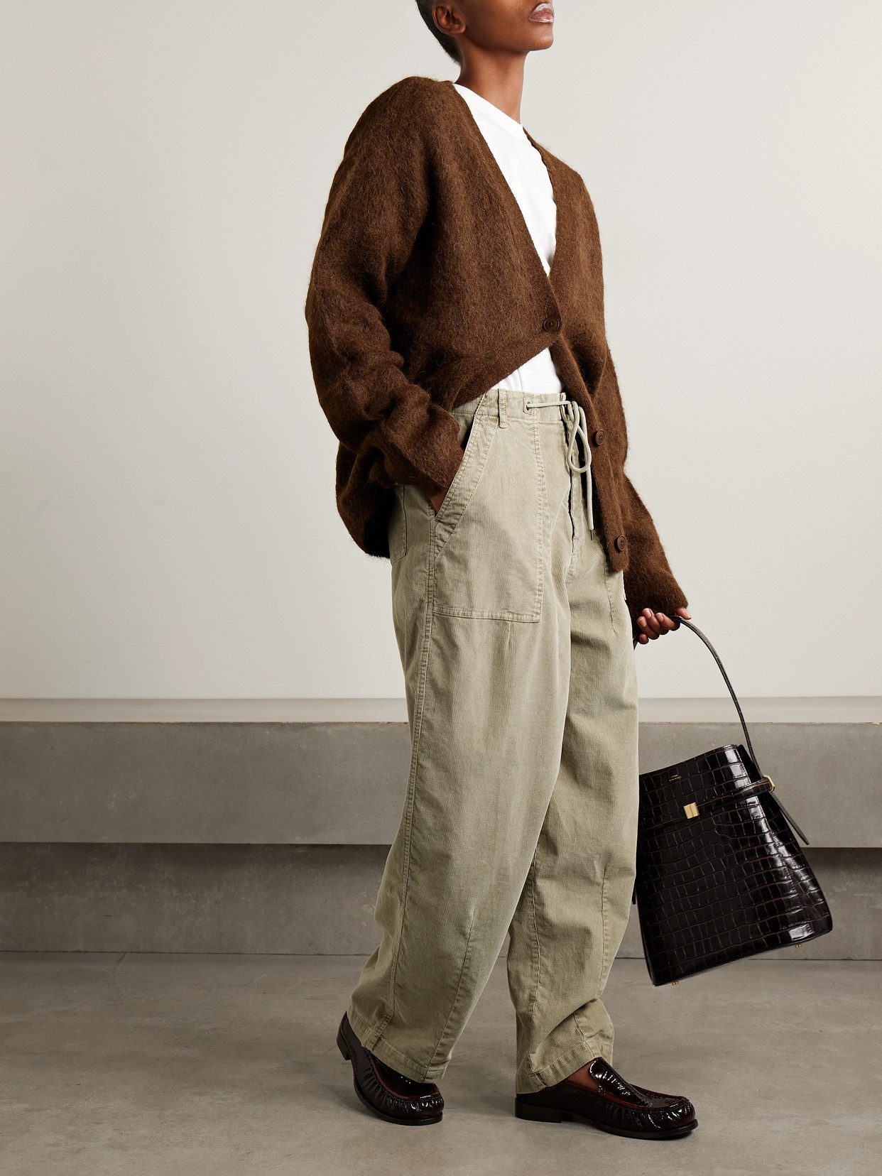 JAMES PERSE Cotton-Blend Corduroy Barrel-Leg Pants