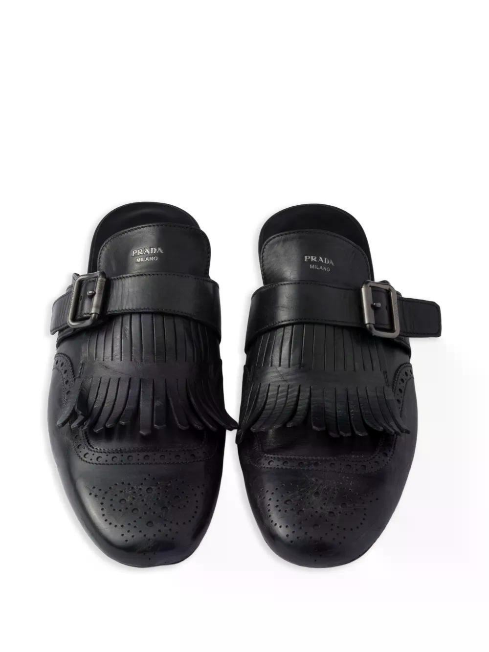 Prada Shuffle Double Monk Strap Shoe - Ebano | Editorialist