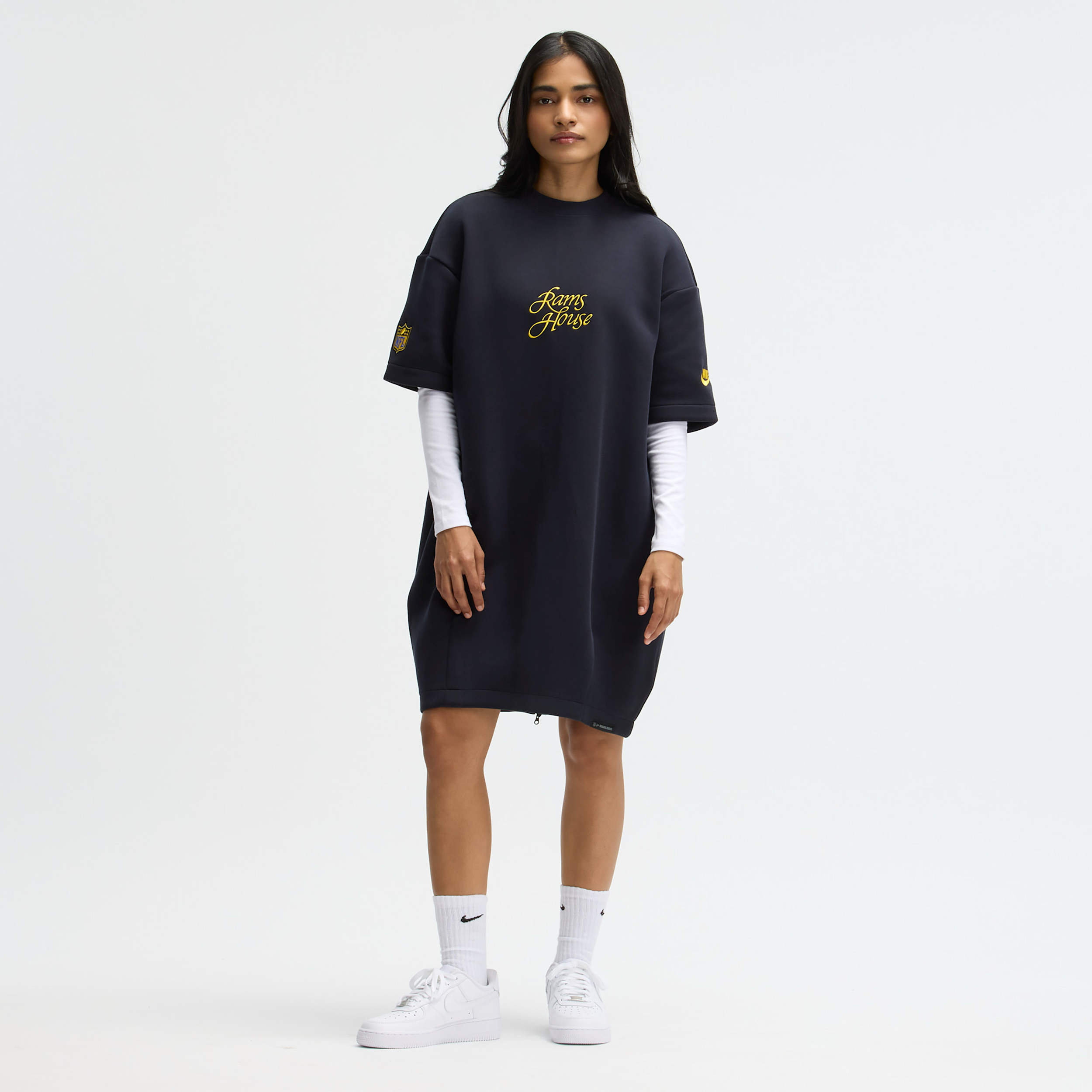 rams jersey dress Nike Los Angeles Rivalries Collection Oversized Tech Fleece Nfl - Blue Gold Earrings