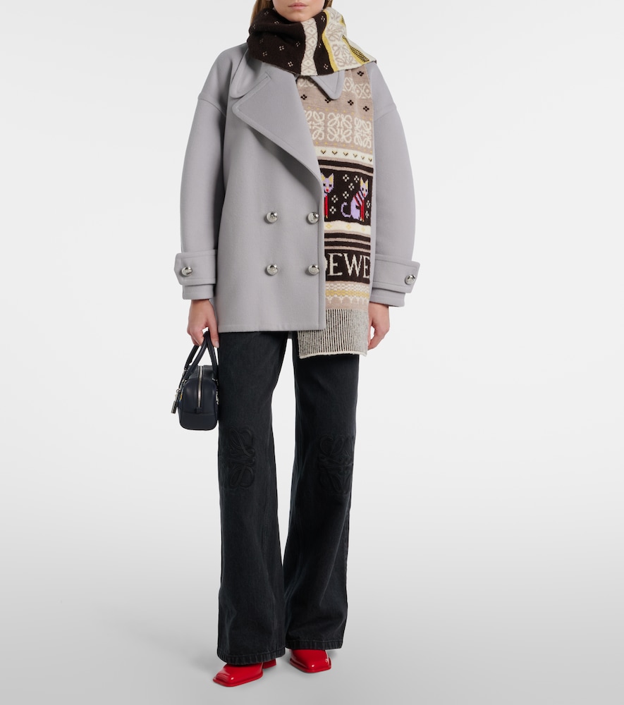 LOEWE x louis wain fair isle wool-blend scarf