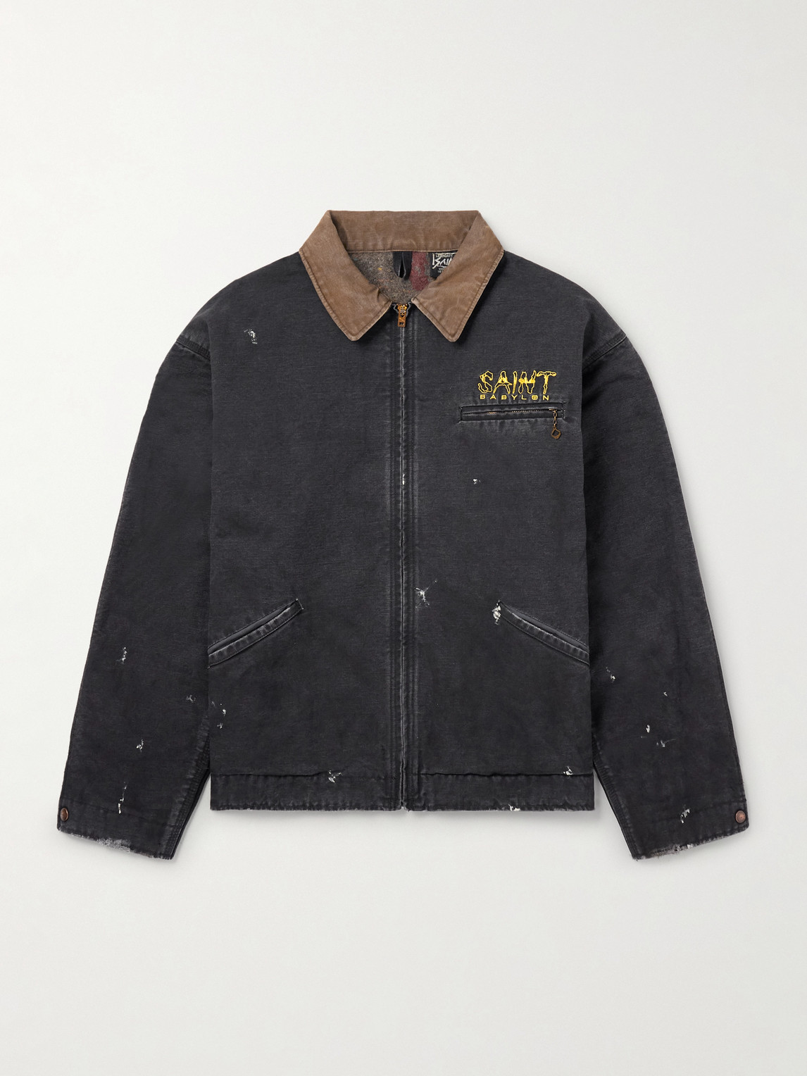 Saint Mxxxxxx Babylon Detroit Logo-Embroidered Jacket In Black