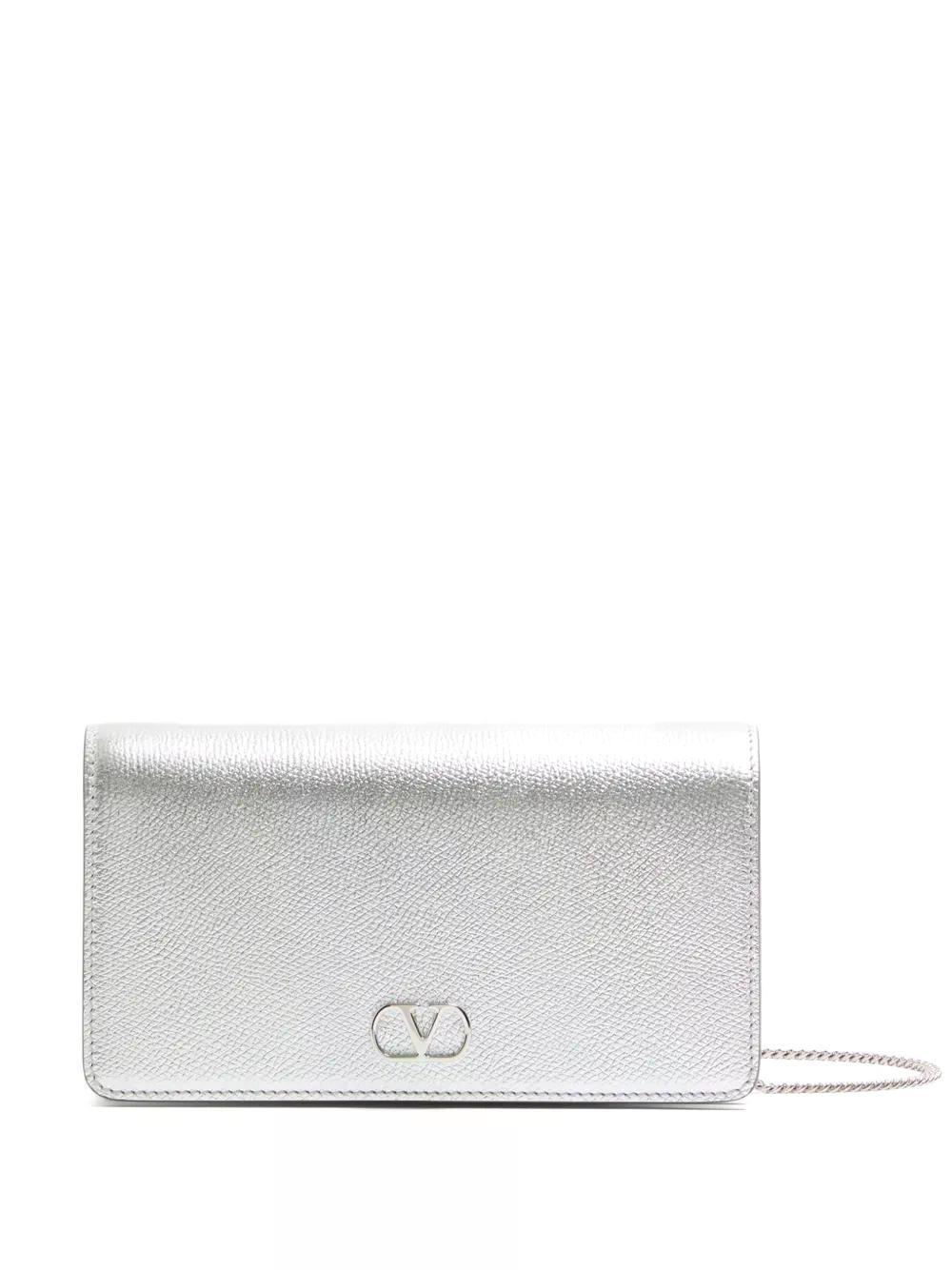 VALENTINO Valentino Garavani VLogo Signature Mini Shoulder Bag in Laminated Grainy Calfskin
