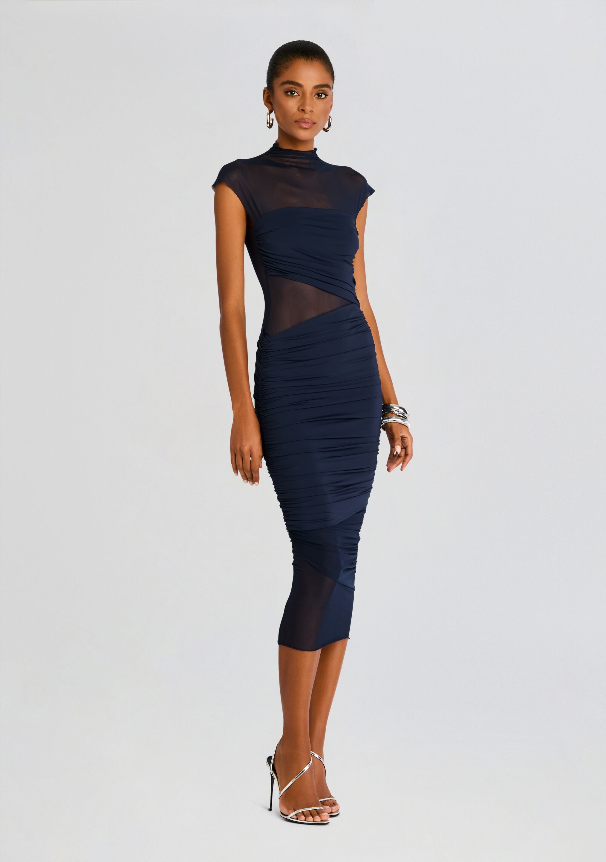 knee length dresses for ladies TA3 Sweetie Mesh Column Dress - Black - XL main image 1
