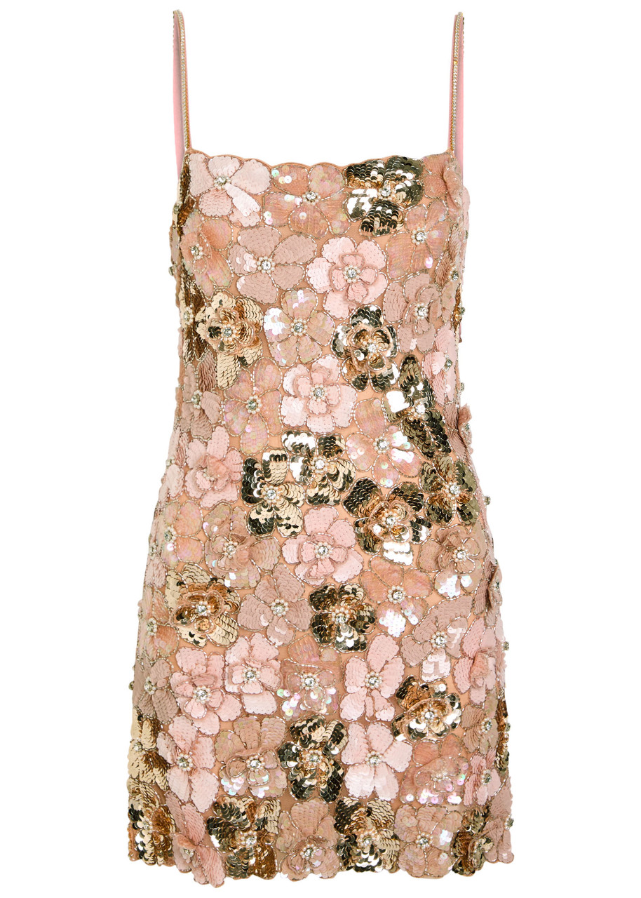slim fit dress slacks Rose Gold Sequin Short Dress With Dolman Sleeves main image 1