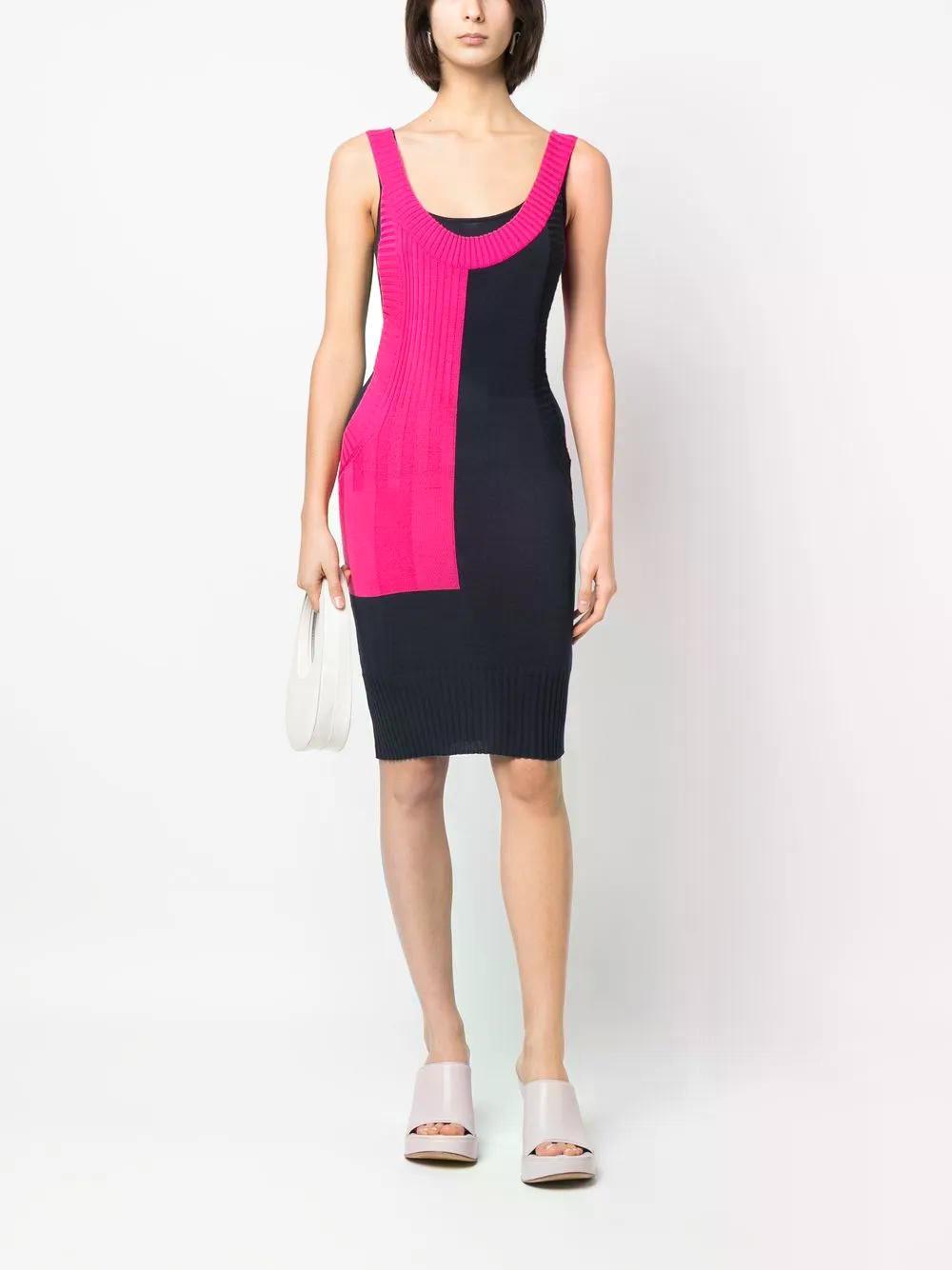 DIOR Christian Dior 2010 Colour-Block Knitted Dress