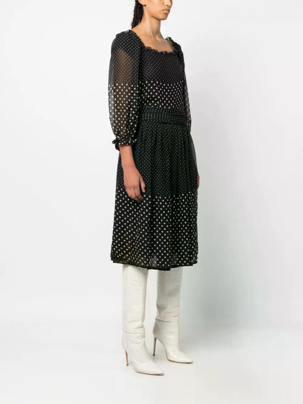 VALENTINO 1990s Polka-Dot Silk Dress