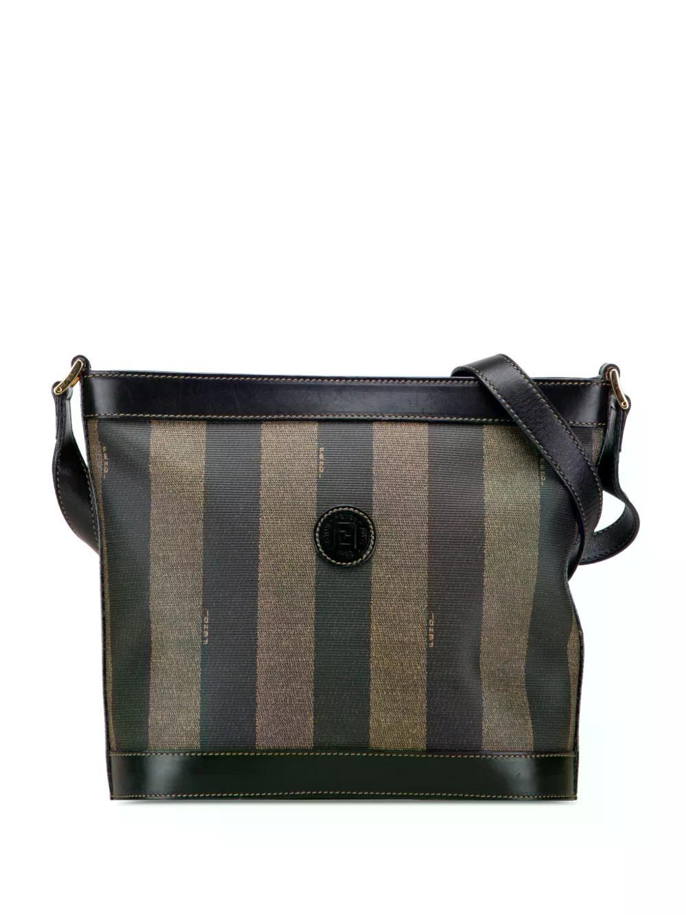 Fendi 20th Century Pequin Coated Canvas Crossbody Bag In Black - 20% ...