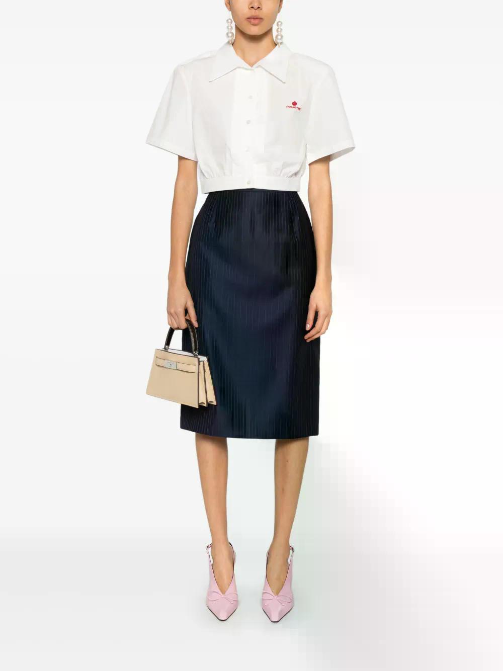 DIOR Christian Dior Pinstripe Pencil Skirt