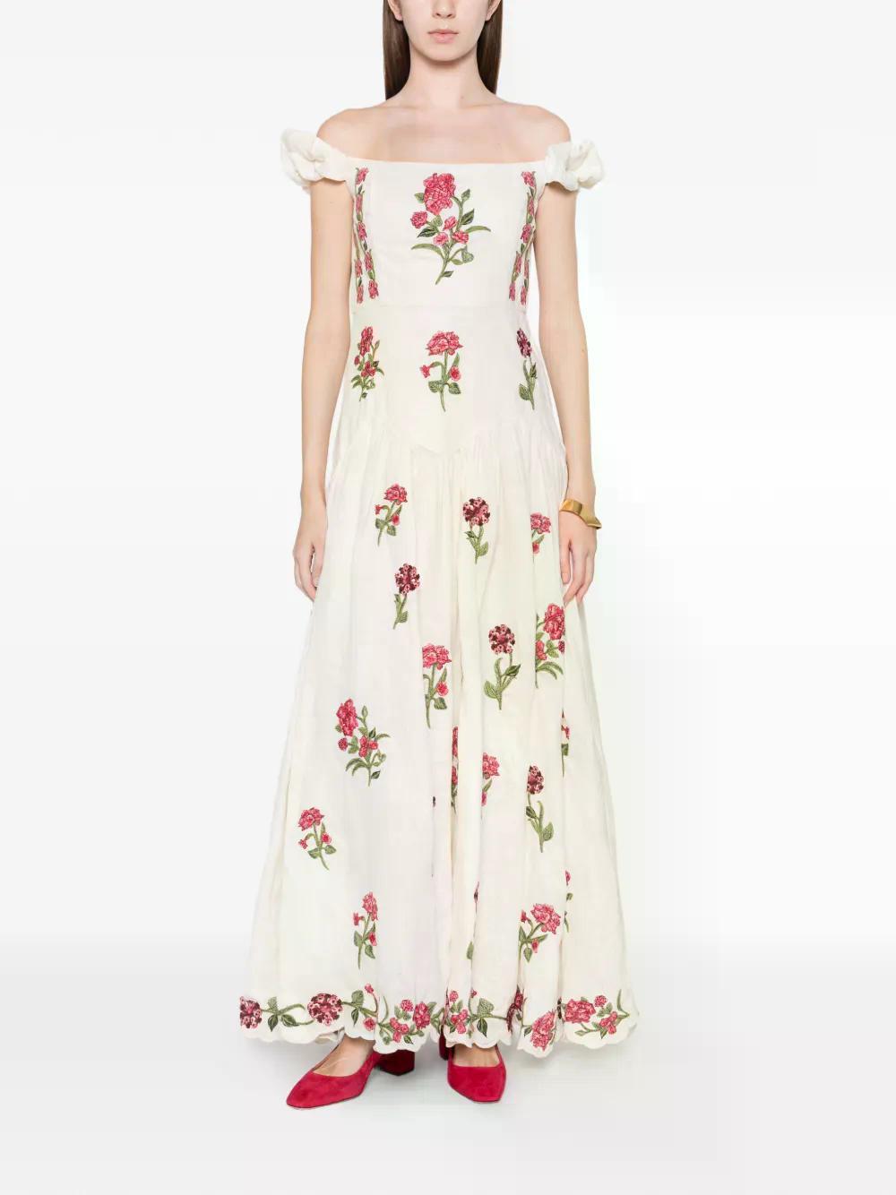 AGUA BENDITA Siebra Quebrada Embroidered Maxi Dress