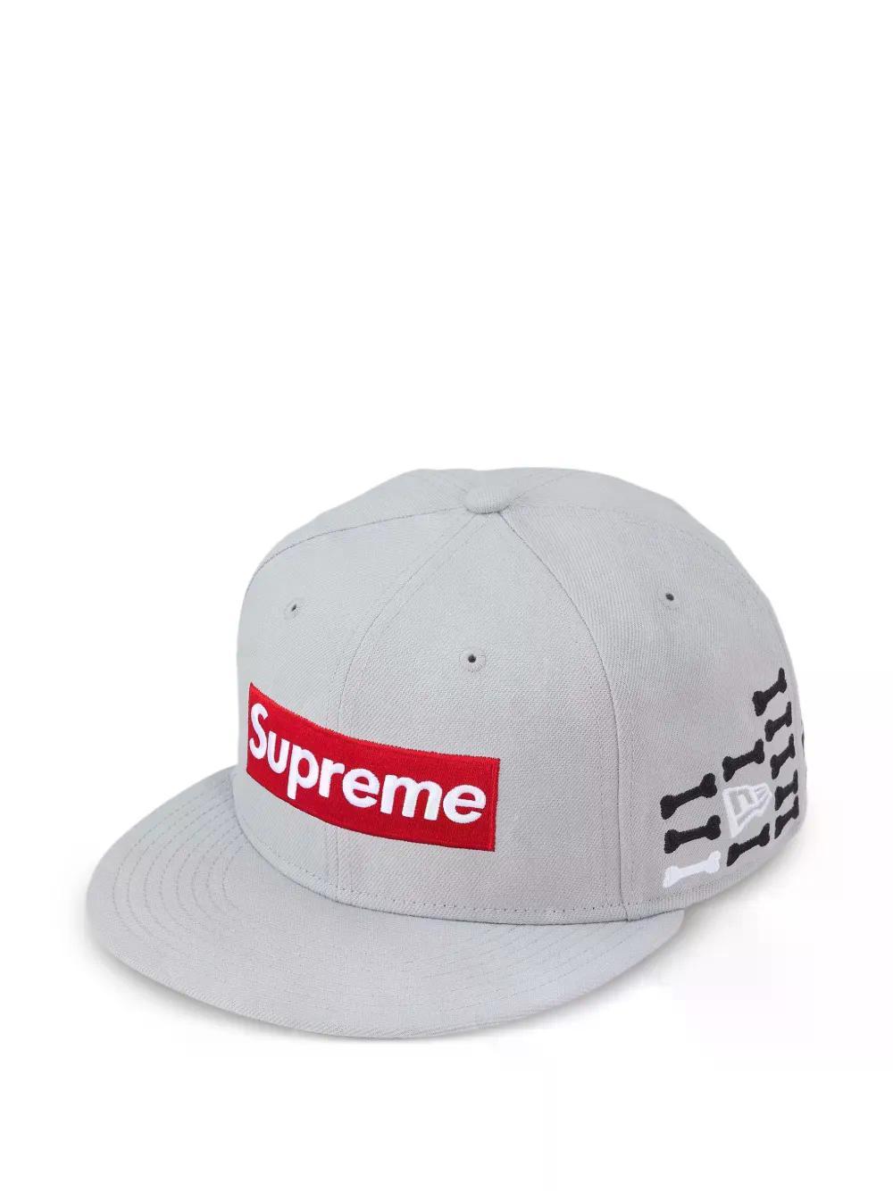 Supreme Bones Box Logo New Era Cap - Grey | Editorialist