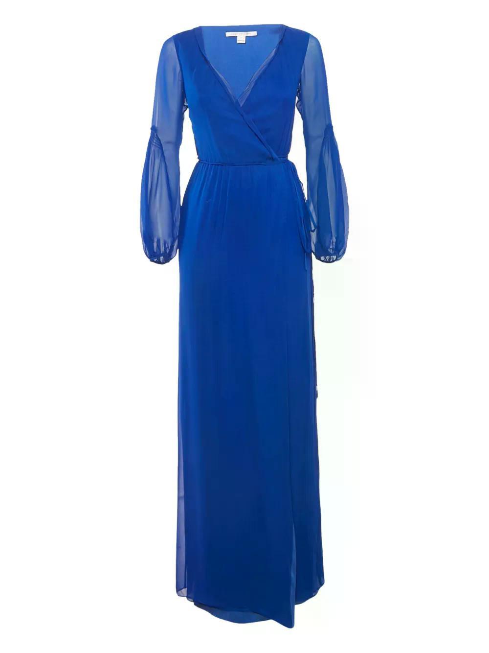 Buy Diane Von Furstenberg Silk Wrap Maxi Dress - Blue At 24% Off |  Editorialist