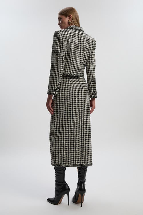 KAREN MILLEN Karen Millen Textured Tweed Belted Pencil Skirt