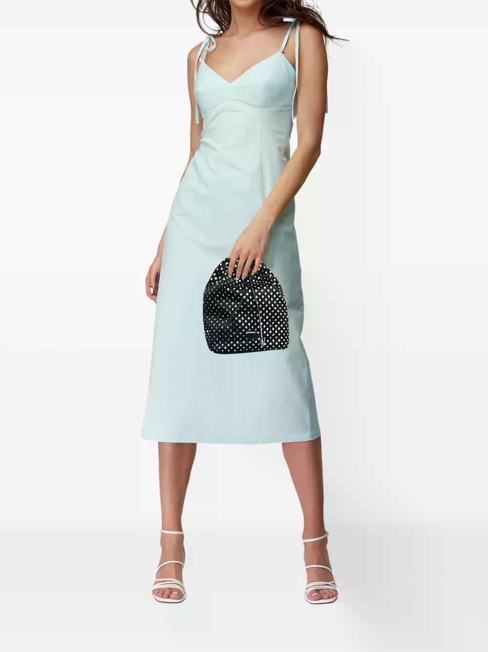 PRADA Crystal Embellishment Drawstring Bucket Bag