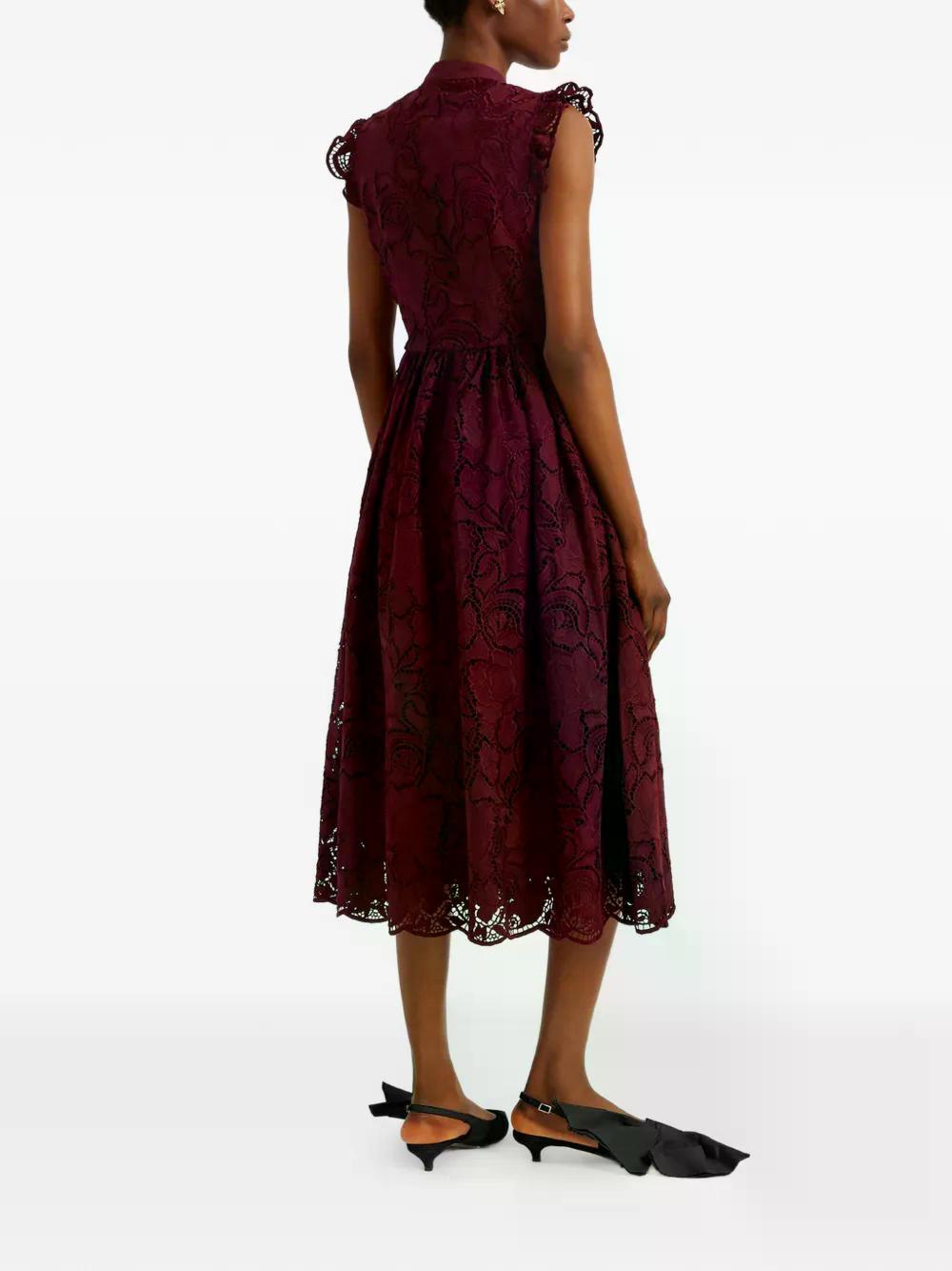 cami lace dress Nicoline | Lemon Lace Sweetheart Midi Dress With Cami Straps main image 0